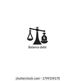 Balance Debt Icon Black Vector Illustration Stock Vector (Royalty Free) 1799159170 | Shutterstock