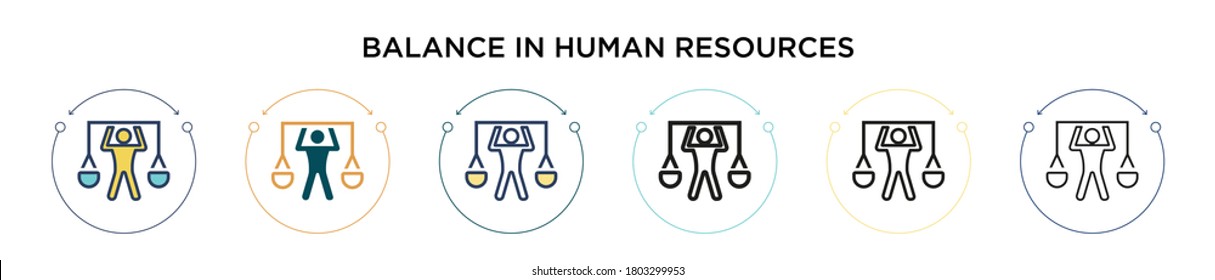 Balance Human Resources Icon Filled Thin Stock Vector (Royalty Free ...