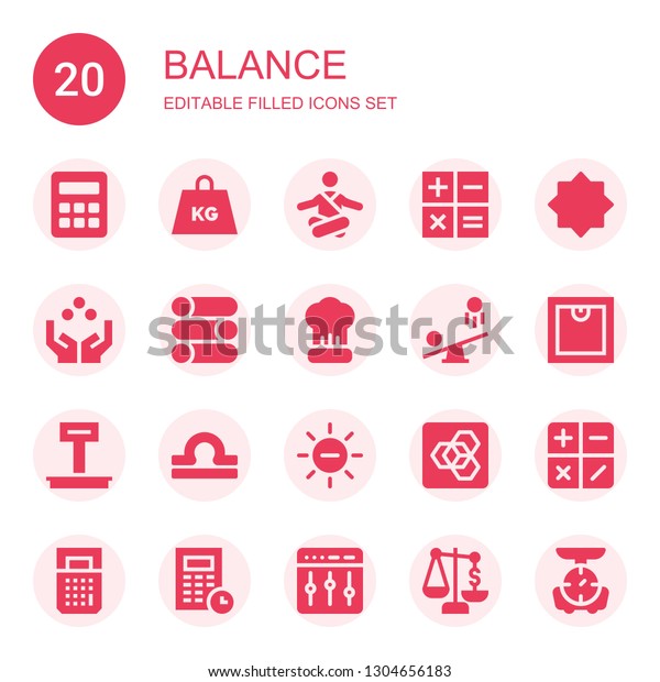 Balance Icon Set Collection 20 Filled Stock Vector (Royalty Free ...
