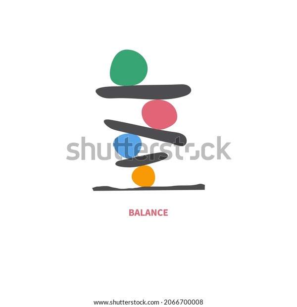 Balance Logo Pebble Icon Harmony Symbol Stock Vector (Royalty Free ...