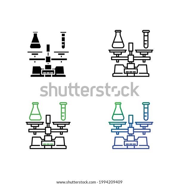 Balance Scale Beaker Icon Set Stock Vector (Royalty Free) 1994209409 ...