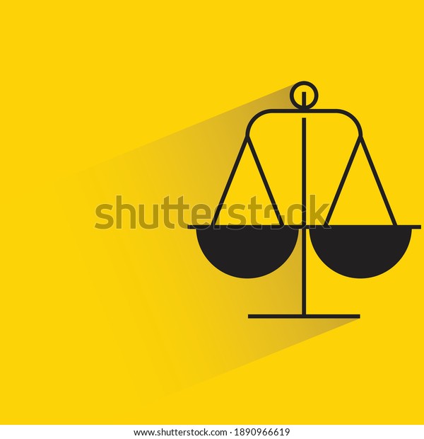 Balance Scale Shadow On Yellow Background Stock Vector (Royalty Free ...