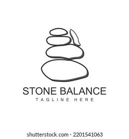 Balance Stone Logo Design Vector Therapy Stock Vector (Royalty Free ...