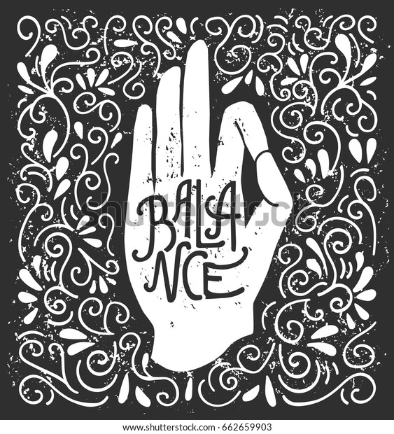 Balance Vector Illustration White Hand Silhouette Stock Vector (Royalty ...