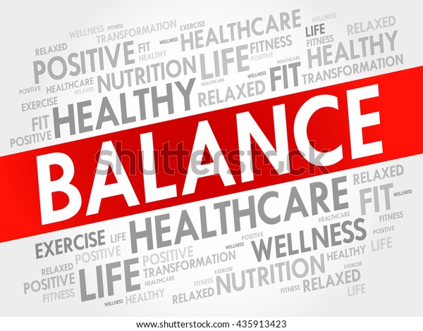 Balance Word Cloud Background Health Concept 스톡 벡터(로열티 프리) 435913423 ...