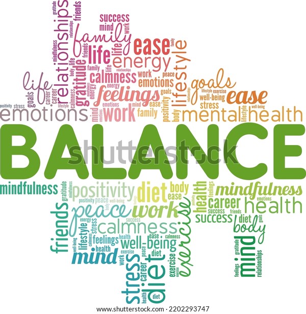 Balance Word Cloud Conceptual Design Isolated Stock Vector (Royalty ...