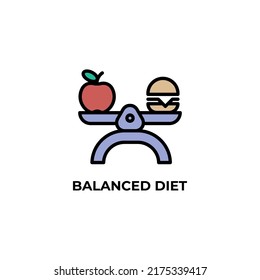 Balanced Diet Vector Icon Colorful Flat Stock Vector (Royalty Free ...