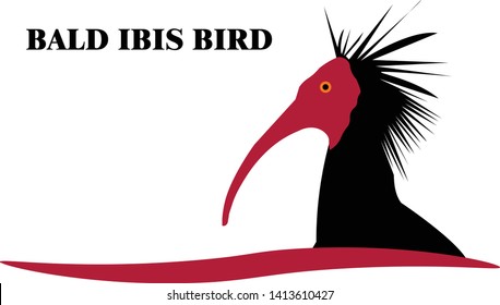 Bald Ibis Bird Suitable Logo Use: vector de stock (libre de regalías ...