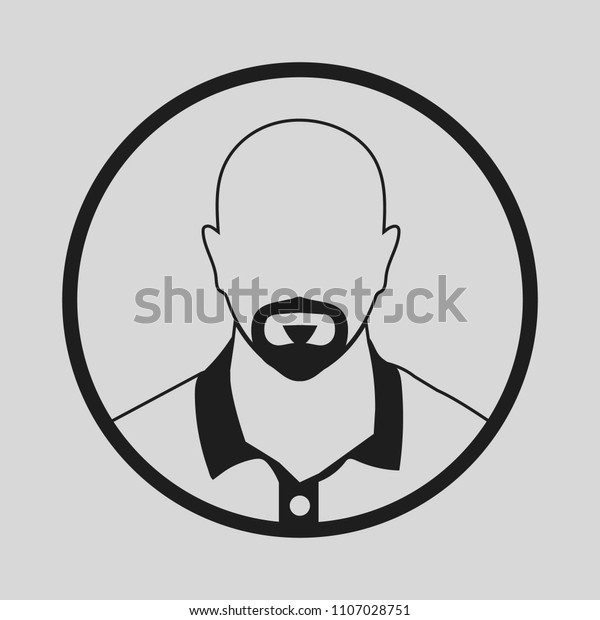 Bald Man Icon Beard His Mouth Stock Vector (Royalty Free) 1107028751 ...