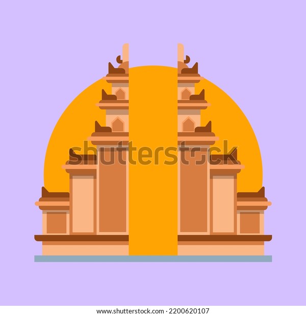 Bali Gate Temple Indonesia Bali Stock Vector (Royalty Free) 2200620107 ...