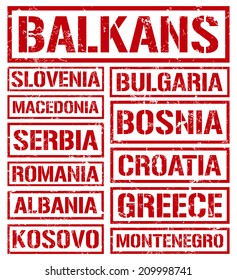 Balkan Countries Rubber Stamps Stock Vector (Royalty Free) 209998741 ...