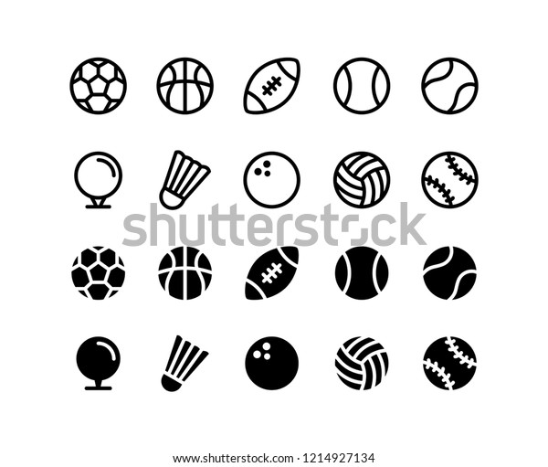 Ball Games Icon Logo Vector Symbol Stock Vector (Royalty Free) 1214927134