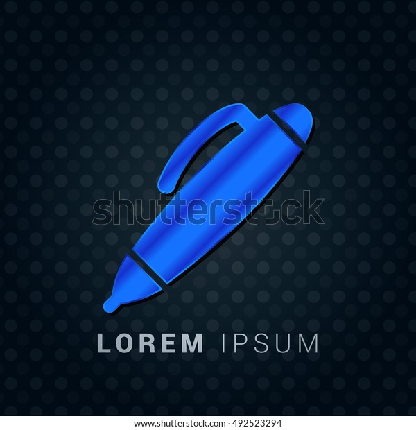 Ball Point Blue Metallic Chromium Precious Stock Vector (Royalty Free ...