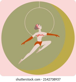 Ballerina Circus Dancer Elegant Circle Trapeze Stock Vector (Royalty ...
