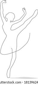 Ballerina Continuous One Line Drawing Stock Vector (Royalty Free ...