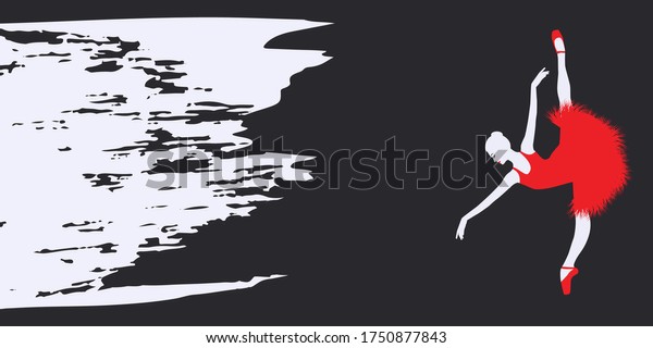 Ballerina Red Ballet Tutu Abstract Grunge Stock Vector (Royalty Free ...