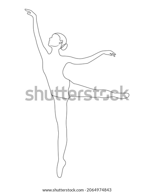 Ballet Dancer Continuous Line Art Drawing Stock Vector (Royalty Free ...