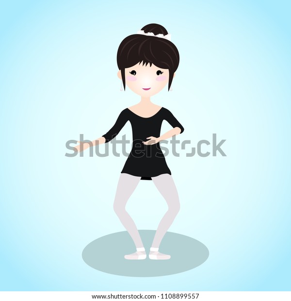 Ballet Dancer Doing Plie Cartoon Character Stock Vector (Royalty Free ...