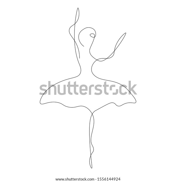 Ballet Dancer Silhouette Line Drawing Vector Stock Vector (Royalty Free ...