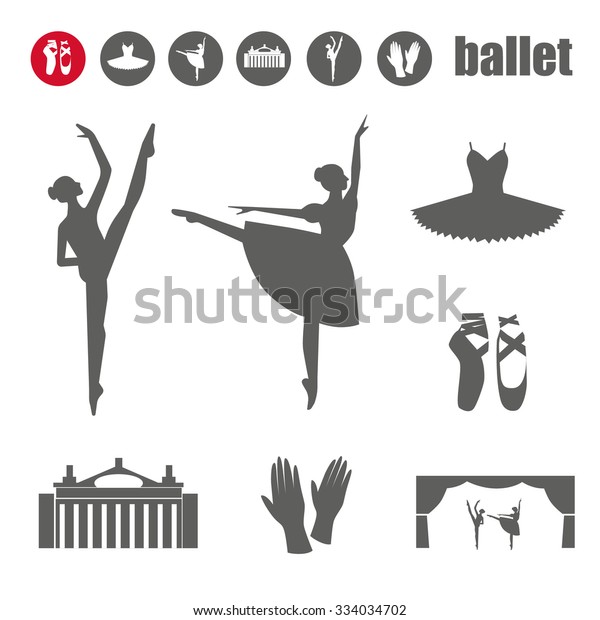 Ballet Icon Set Ballet Shoes Ballet Stock Vector (Royalty Free) 334034702