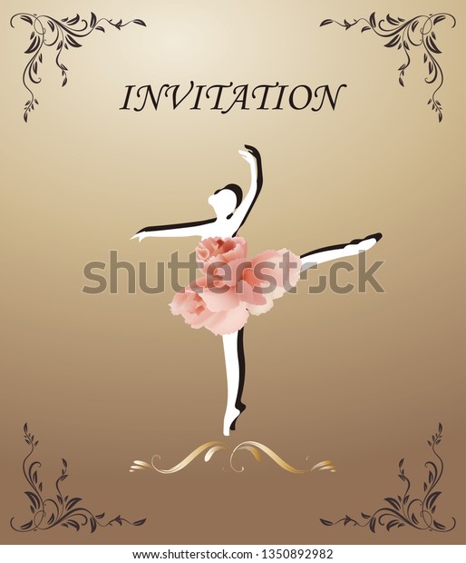 Ballet Invitation Card Stock Vector (Royalty Free) 1350892982 ...