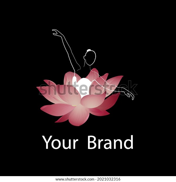 logotipo de ballet loto rosa elegante: vector de stock (libre de ...