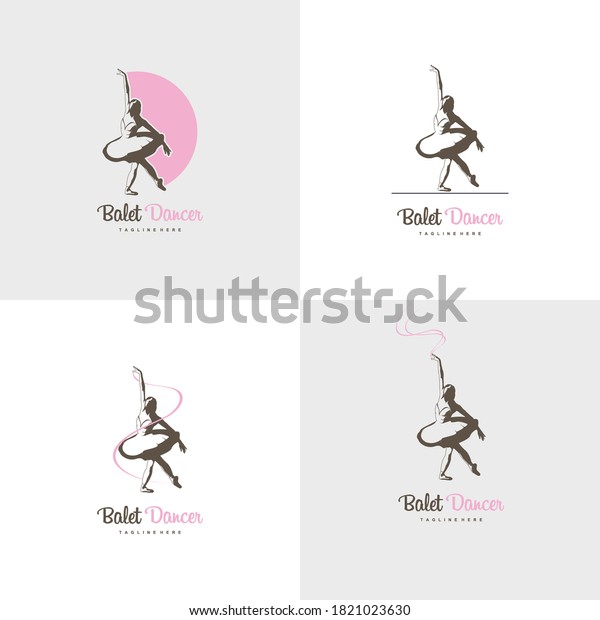 ballet logo set - vector illustration, emblem design