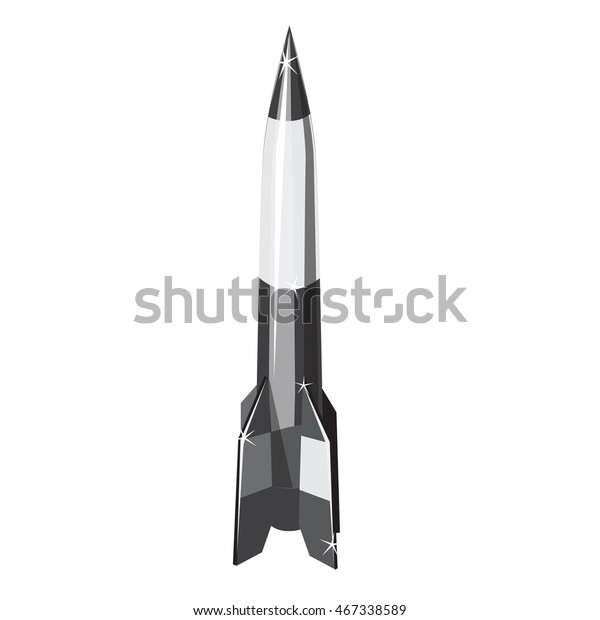 Ballistic Missile Isolated On White Background Stock Vector (Royalty ...