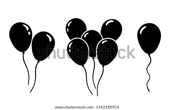 Ballon icon vector, illustration symbol ballon in black and white ...