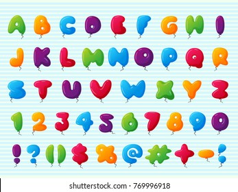 Balloon Alphabet Vector Character Set Illustration Stock Vector ...