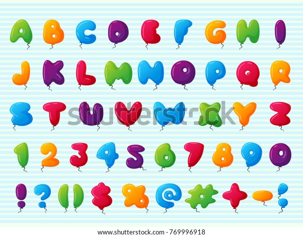 Balloon Alphabet Vector Character Set Illustration Stock Vector ...
