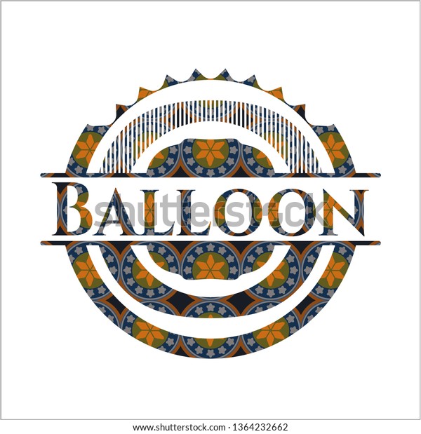 Balloon Arabesque Emblem Background Arabic Decoration Stock Vector ...