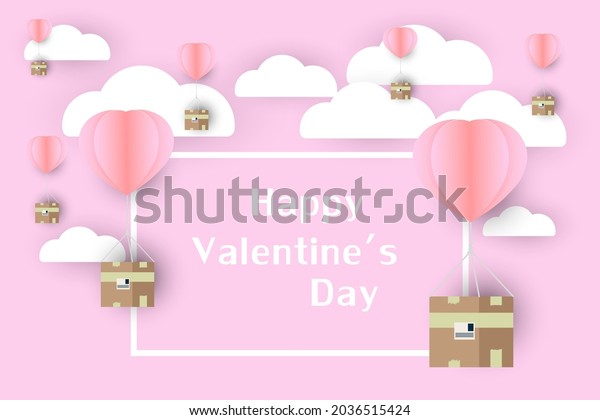 Balloon Heart Shape Floating Gift Box Stock Vector (Royalty Free ...