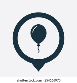 Balloon Icon Map Pin On White Stock Vector (Royalty Free) 254166970 ...