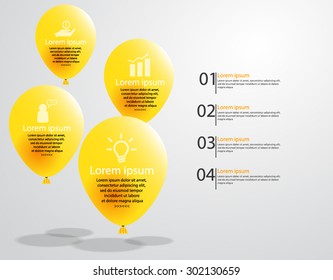 Balloon Infographic Backgroundvector Illustration Stock Vector (Royalty ...