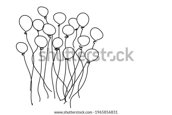 Balloon Line Drawing Style On White Stock Vector (Royalty Free ...