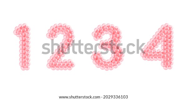 Balloon Numbers 1234 Vector Illustration Part Stock Vector (Royalty ...