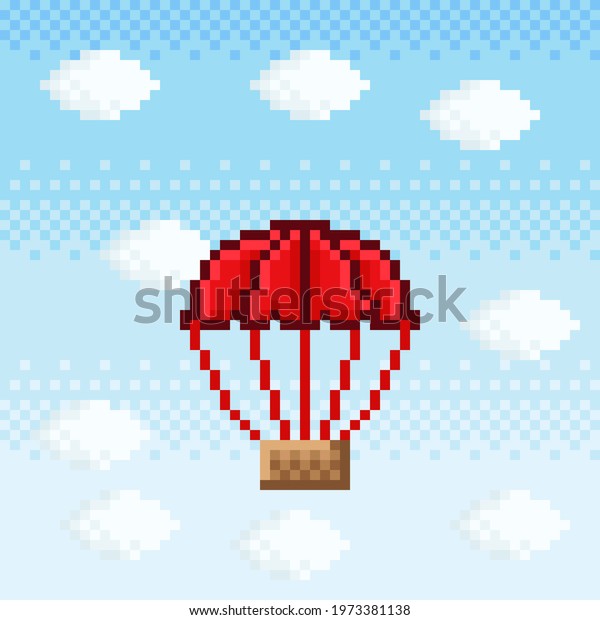 Balloon Pixel Art Icon Isolated Vector Stock Vector (Royalty Free ...