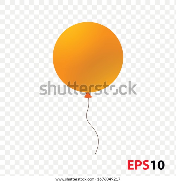 Balloon Realistic Orange Isolated On Transparent Stock Vector (Royalty ...