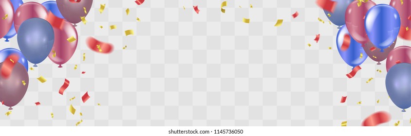 Balloons Header Background Design Element Happy Stock Vector (Royalty ...