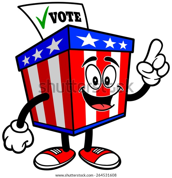 Ballot Box Mascot Talking Stock Vector (Royalty Free) 264531608 ...