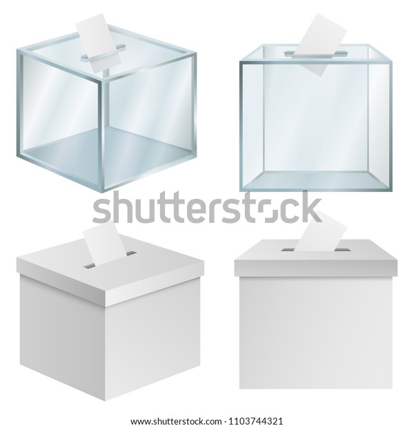 Ballot Voting Box Democracy Mockup Set Stock Vector (Royalty Free ...