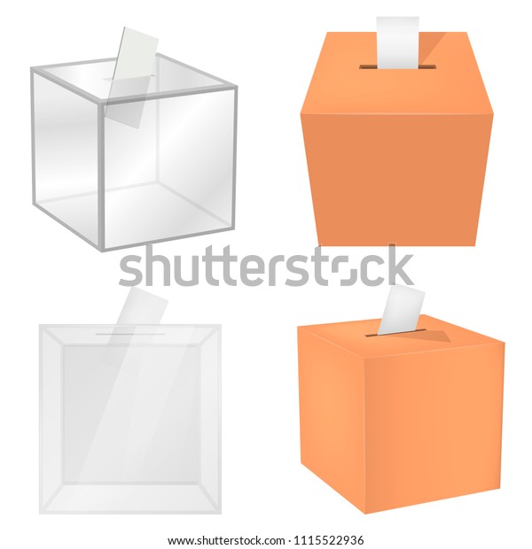 Ballot Voting Box Democracy Mockup Set Stock Vector (Royalty Free ...
