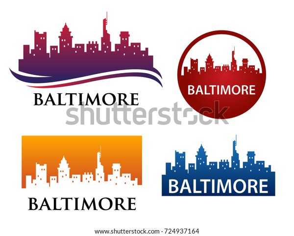 Baltimore City Skyline Logo Template Stock Vector (Royalty Free ...
