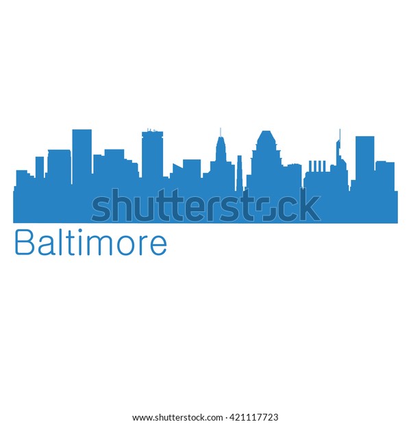 Baltimore City Vector Silhouette Background Illustration