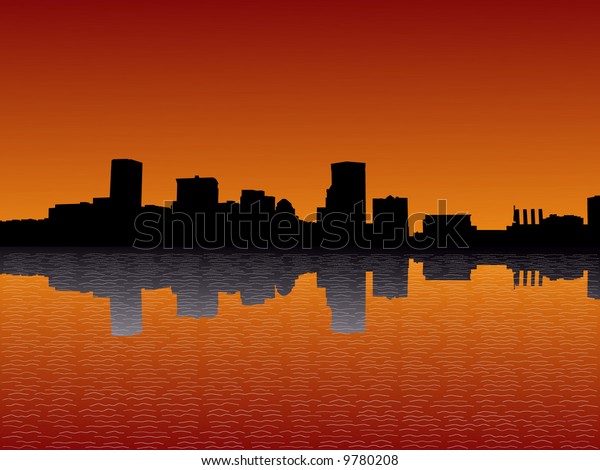 Baltimore Inner Harbor Sunset Beautiful Sky Stock Vector (Royalty Free ...