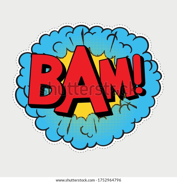 Bam Comic Book Cartoon Icon Halftone Stock Vector (Royalty Free ...