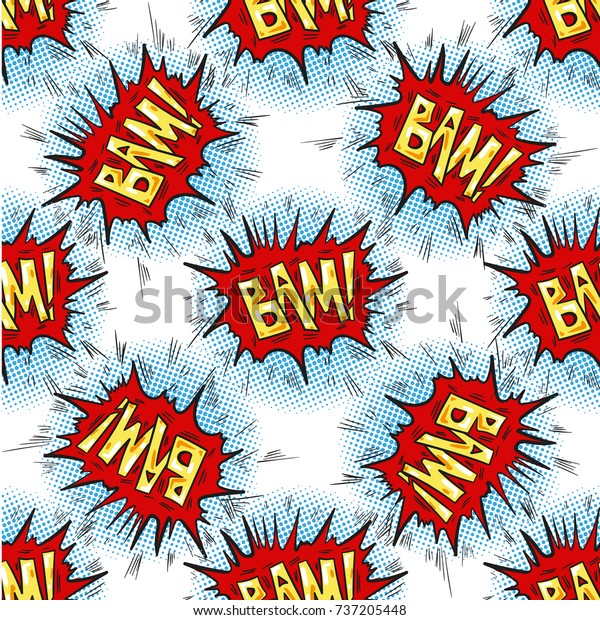 Bam Word Multicolored Comics Speech Bubbles Stock Vector (Royalty Free ...