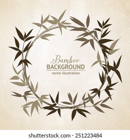 Bamboo Decorative Circle Frame Isolated Over: vector de stock (libre de ...