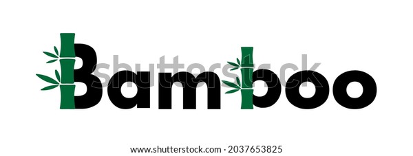 Bamboo Font Icon Bamboo Text Design Stock Vector (Royalty Free ...